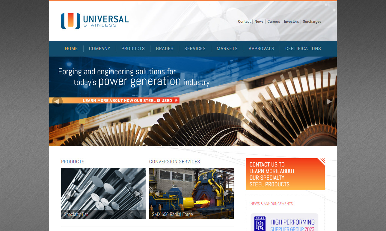 Universal Stainless & Alloy Products | Stainless Steel Manufacturers